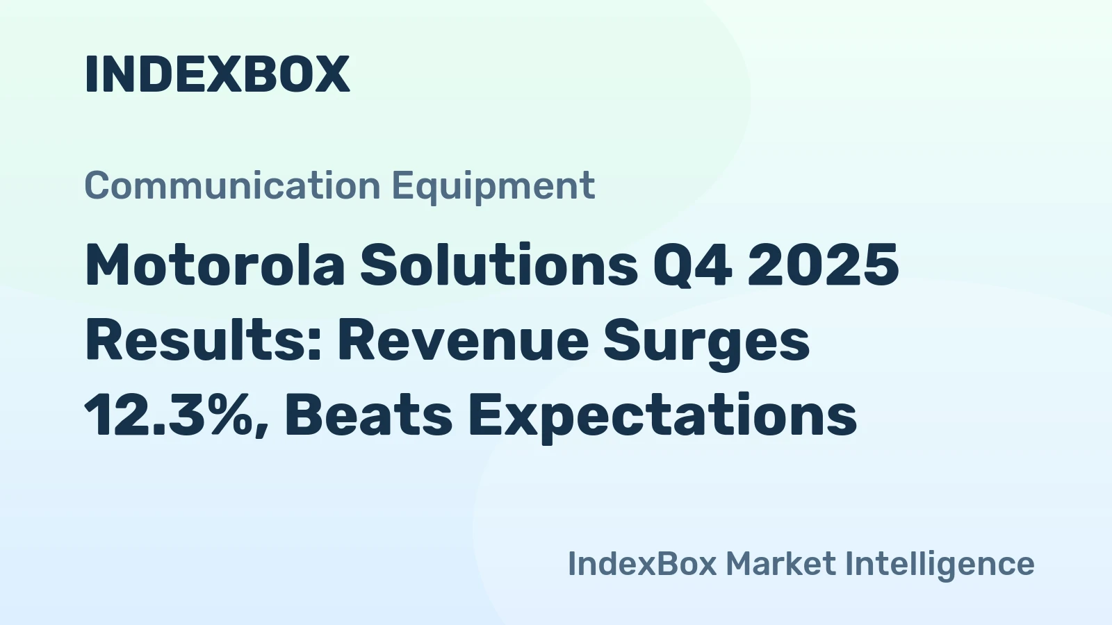 Motorola Solutions Q4 2025 Results: Revenue Surges 12.3%, Beats Expectations