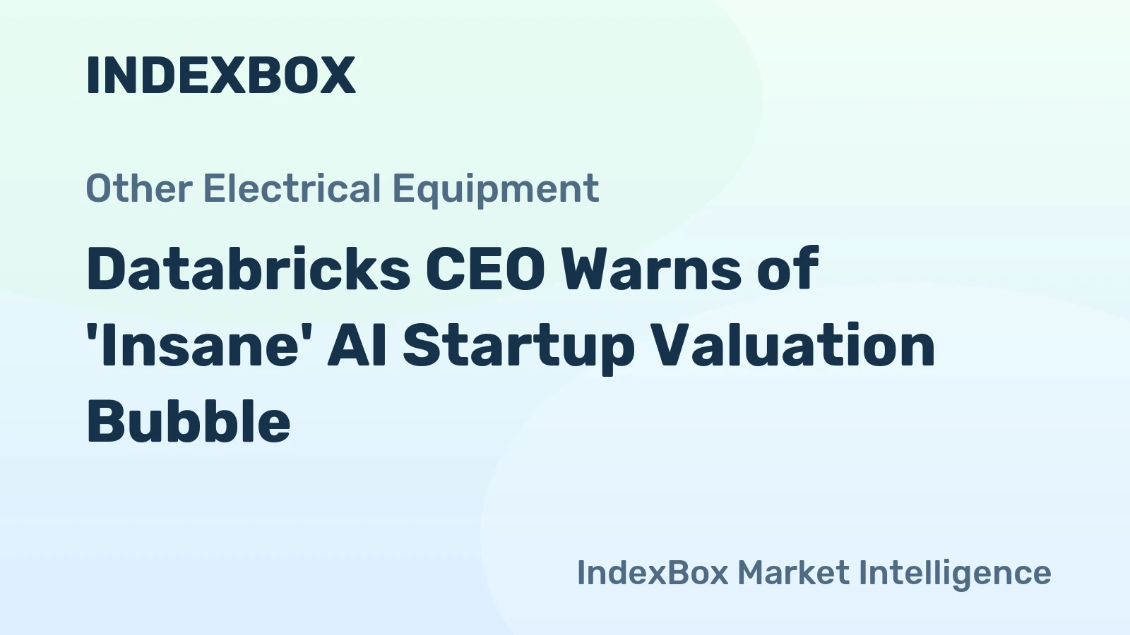 Databricks CEO Warns of 'Insane' AI Startup Valuation Bubble