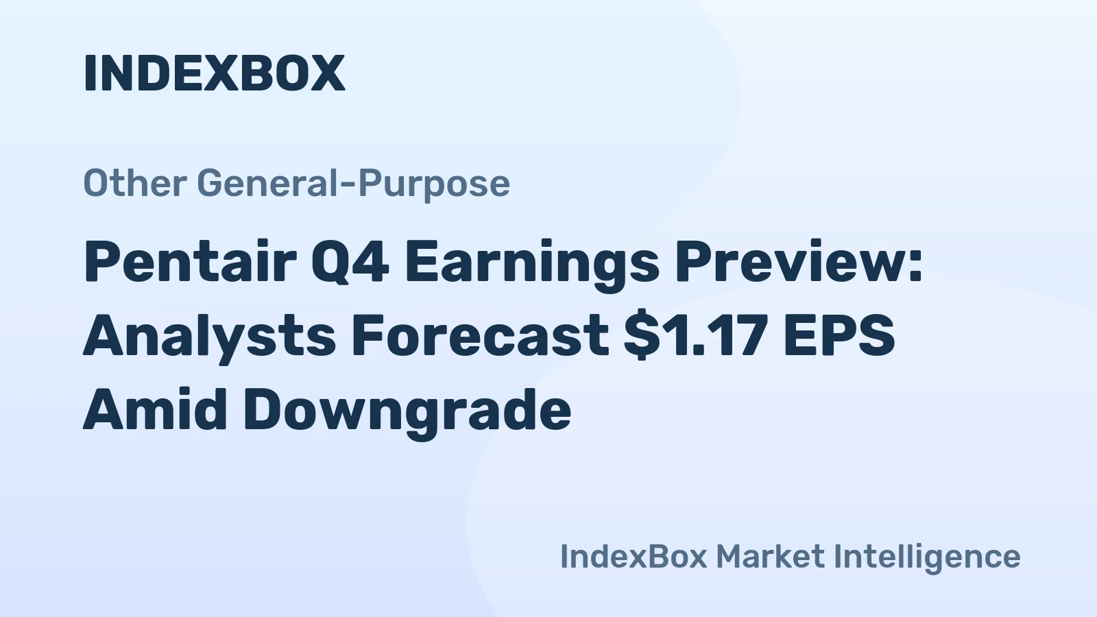Pentair Q4 Earnings Preview: Analysts Forecast $1.17 EPS Amid Downgrade