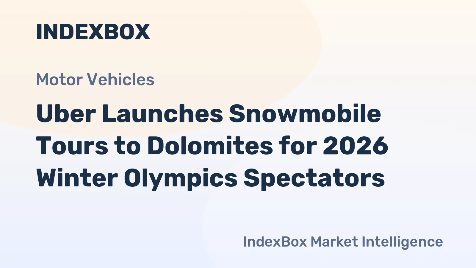 Uber Launches Snowmobile Tours to Dolomites for 2026 Winter Olympics Spectators