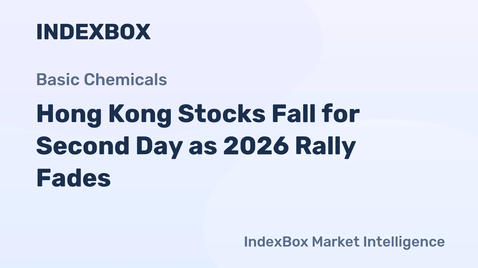 Hong Kong Stocks Fall for Second Day as 2026 Rally Fades