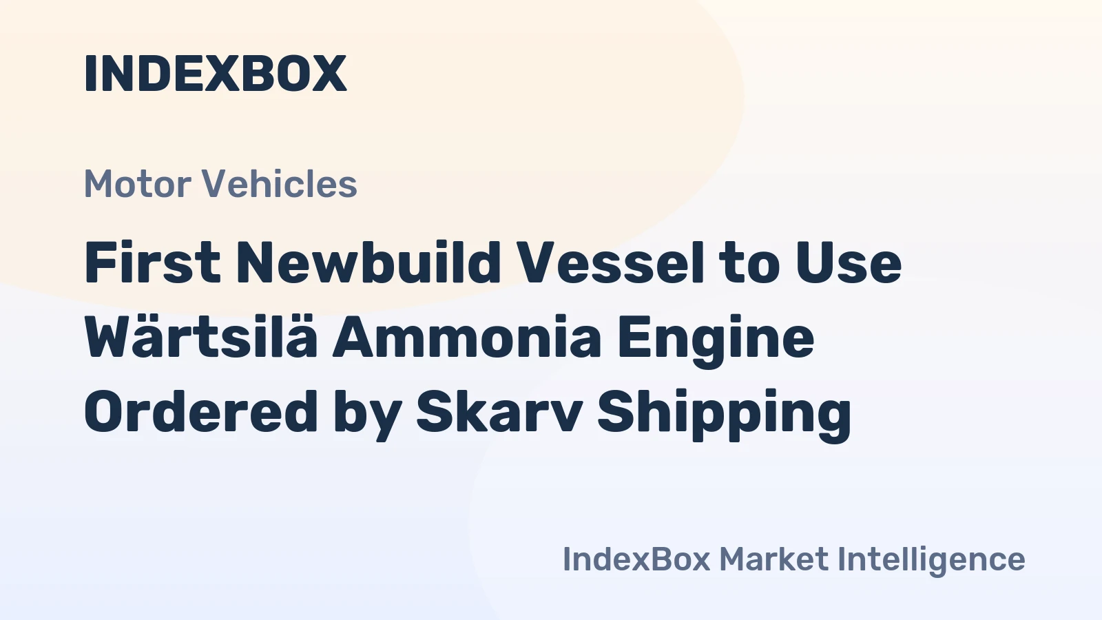 First Newbuild Vessel to Use Wärtsilä Ammonia Engine Ordered by Skarv Shipping