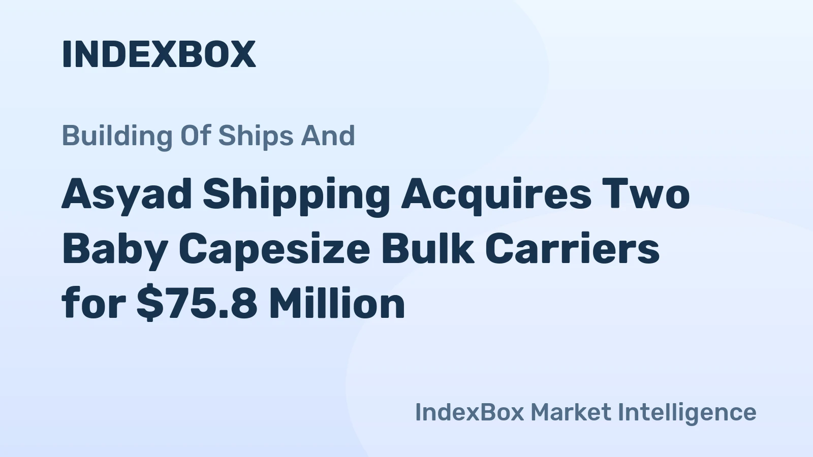Asyad Shipping Acquires Two Baby Capesize Bulk Carriers for $75.8 Million