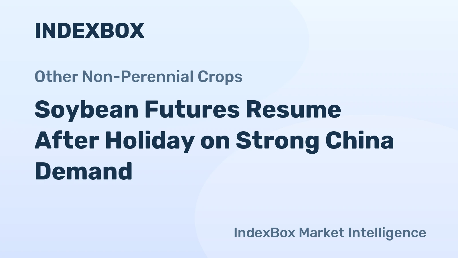 Soybean Futures Resume After Holiday on Strong China Demand