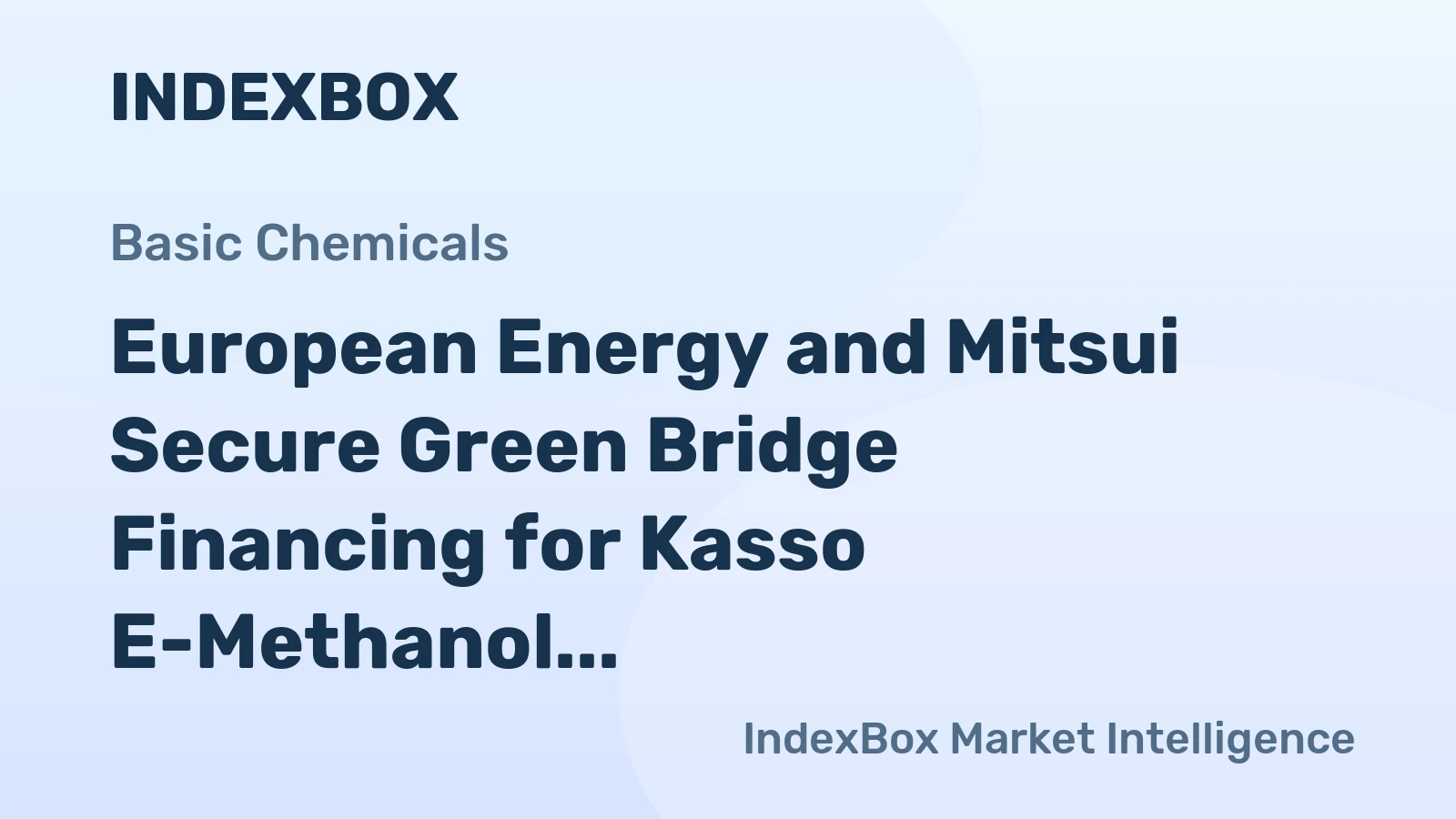 European Energy and Mitsui Secure Green Bridge Financing for Kasso E-Methanol Plant