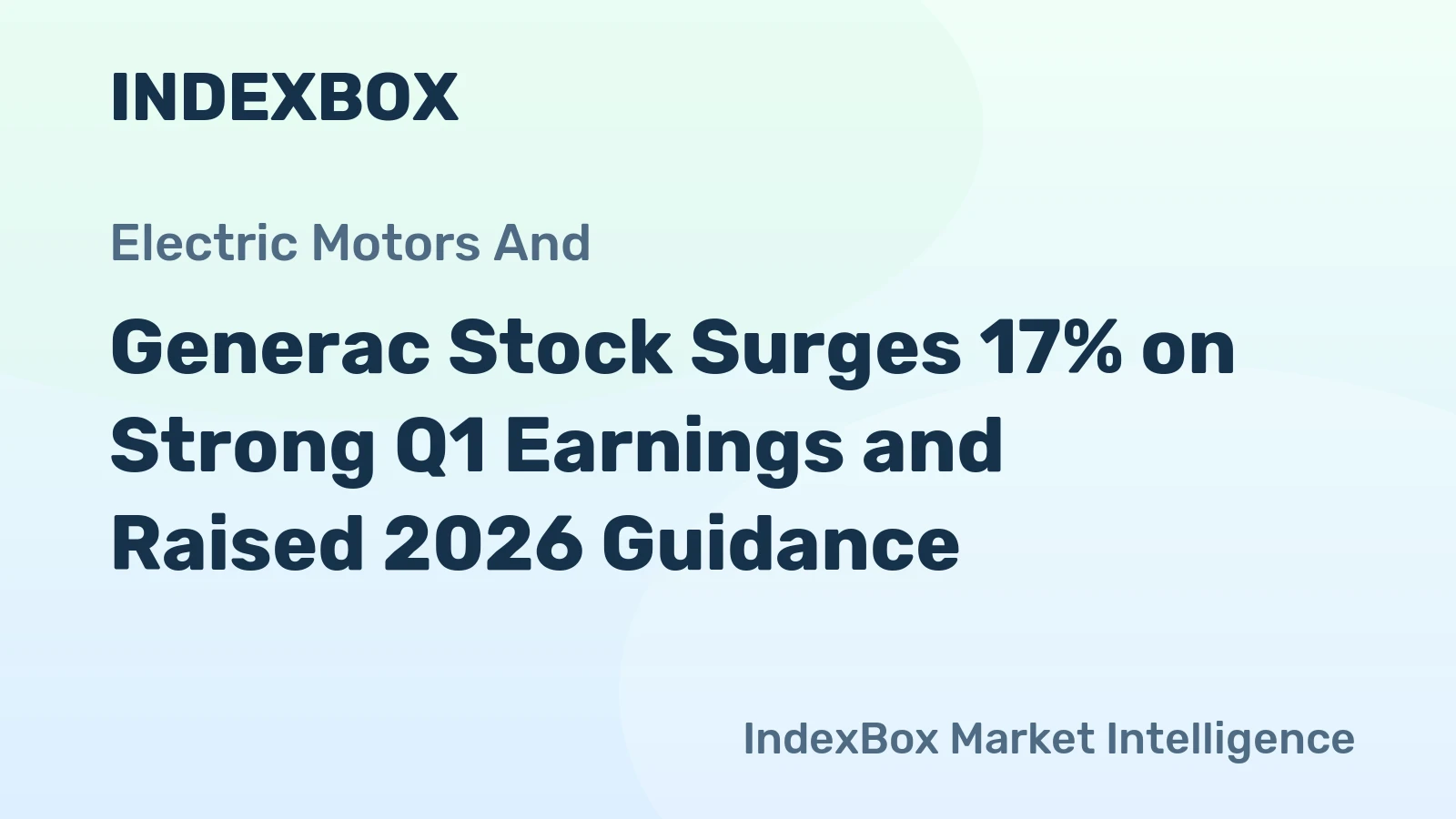 Generac Stock Surges 17% on Strong Q1 Earnings and Raised 2026 Guidance