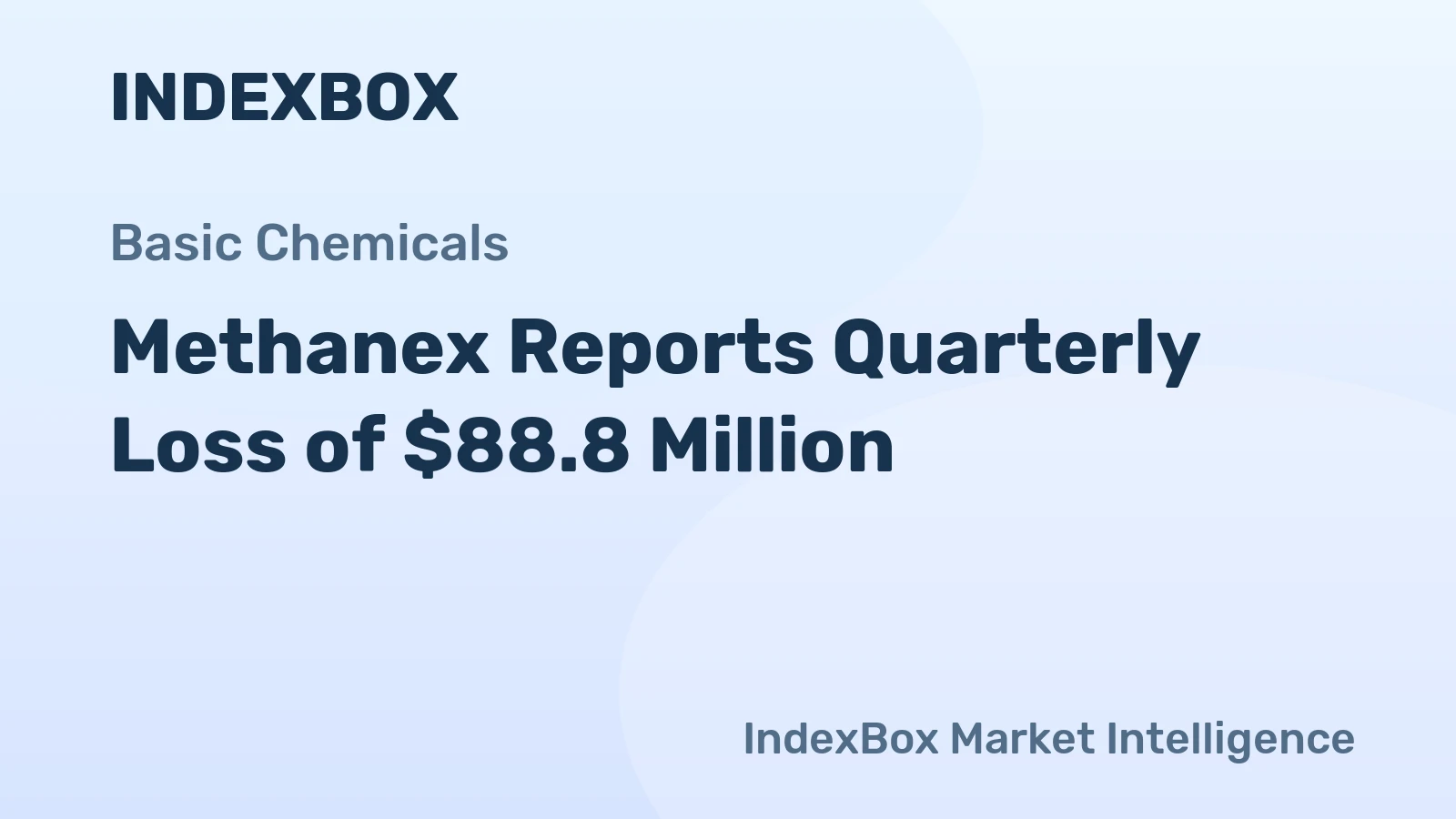 Methanex Reports Quarterly Loss of $88.8 Million