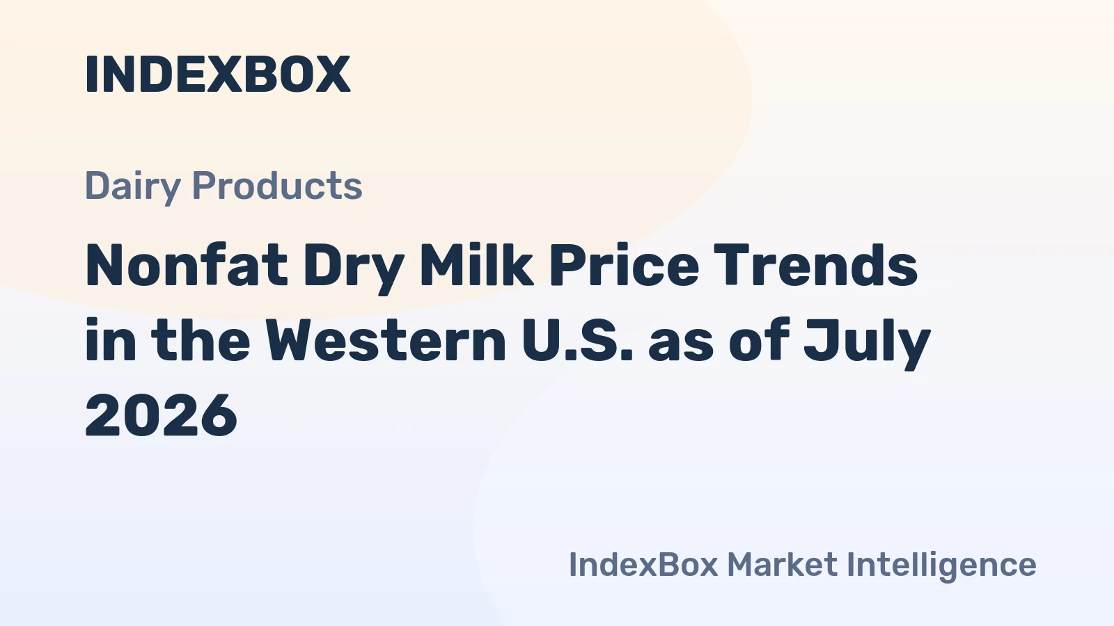 Nonfat Dry Milk Price Trends in the Western U.S. as of July 2026