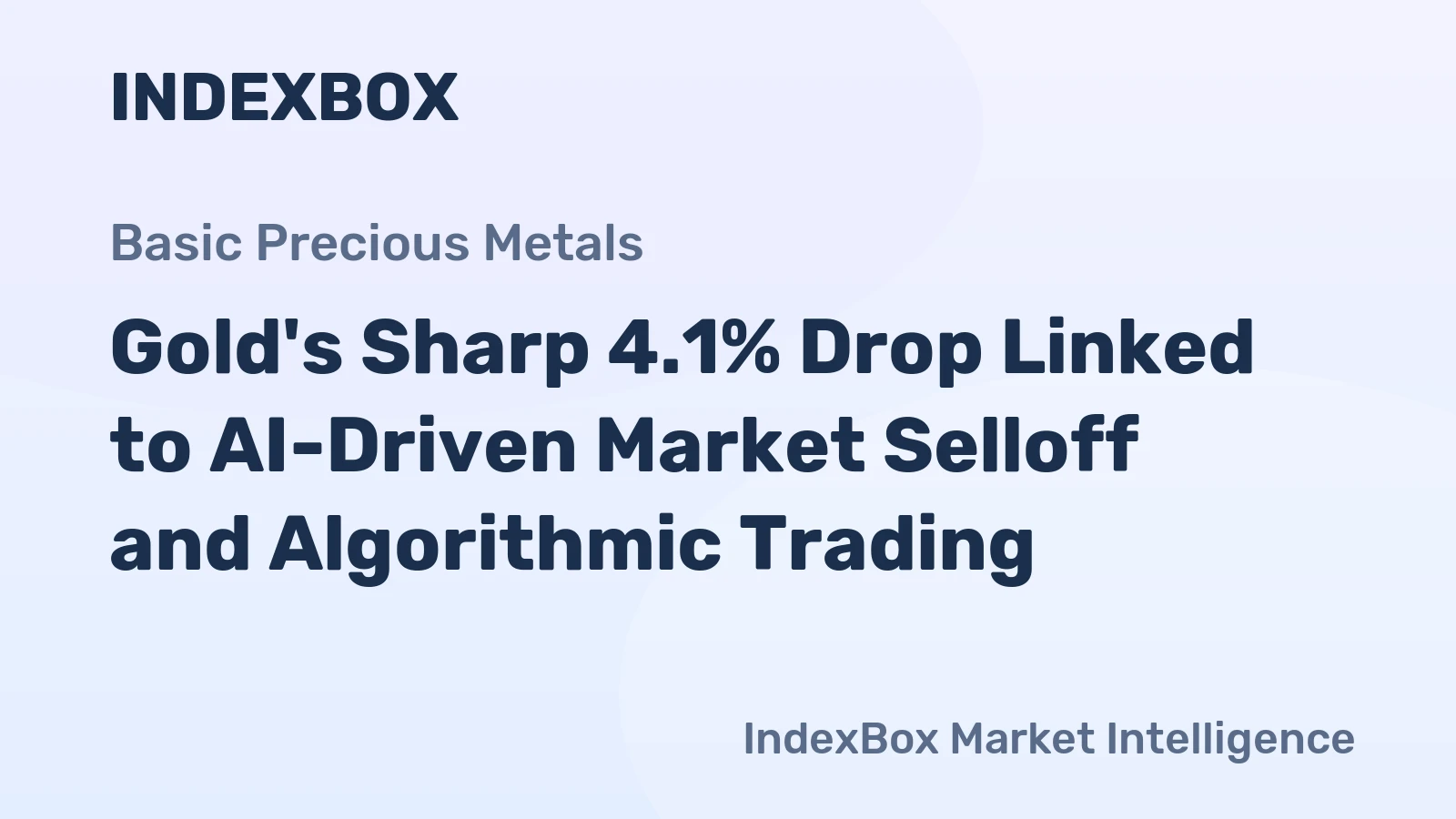 Gold's Sharp 4.1% Drop Linked to AI-Driven Market Selloff and Algorithmic Trading