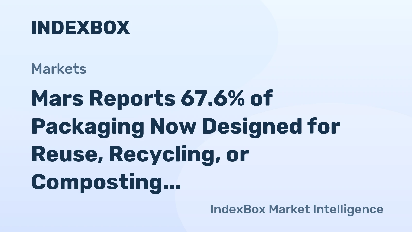 Mars Reports 67.6% of Packaging Now Designed for Reuse, Recycling, or Composting