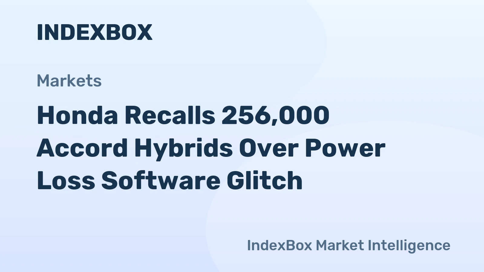 Honda Recalls 256,000 Accord Hybrids Over Power Loss Software Glitch