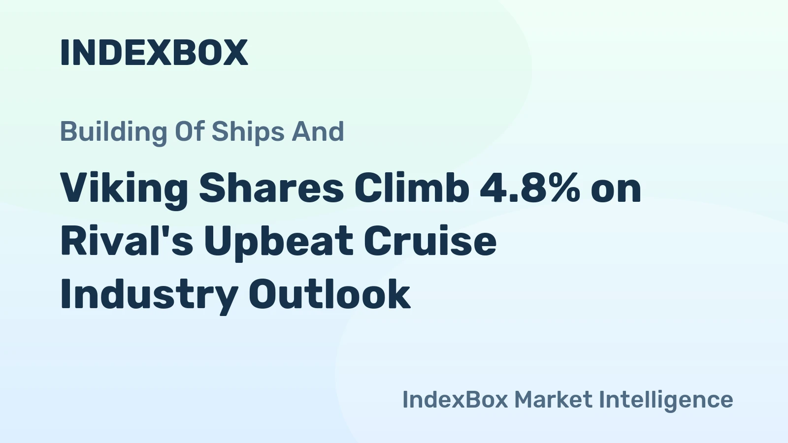 Viking Shares Climb 4.8% on Rival's Upbeat Cruise Industry Outlook