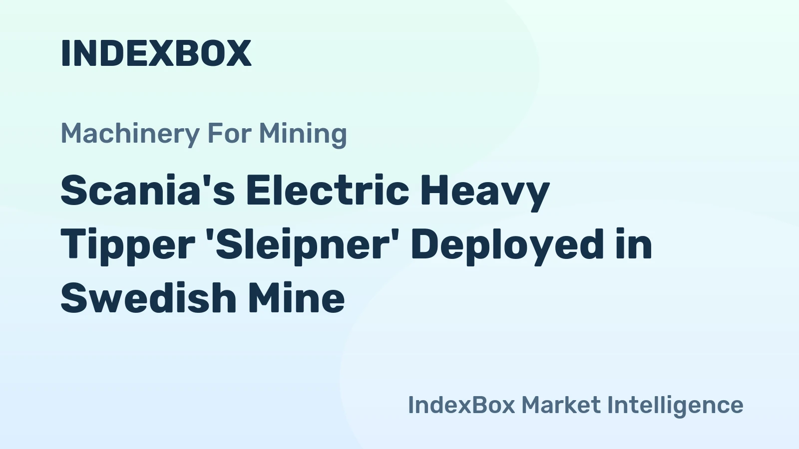 Scania's Electric Heavy Tipper 'Sleipner' Deployed in Swedish Mine