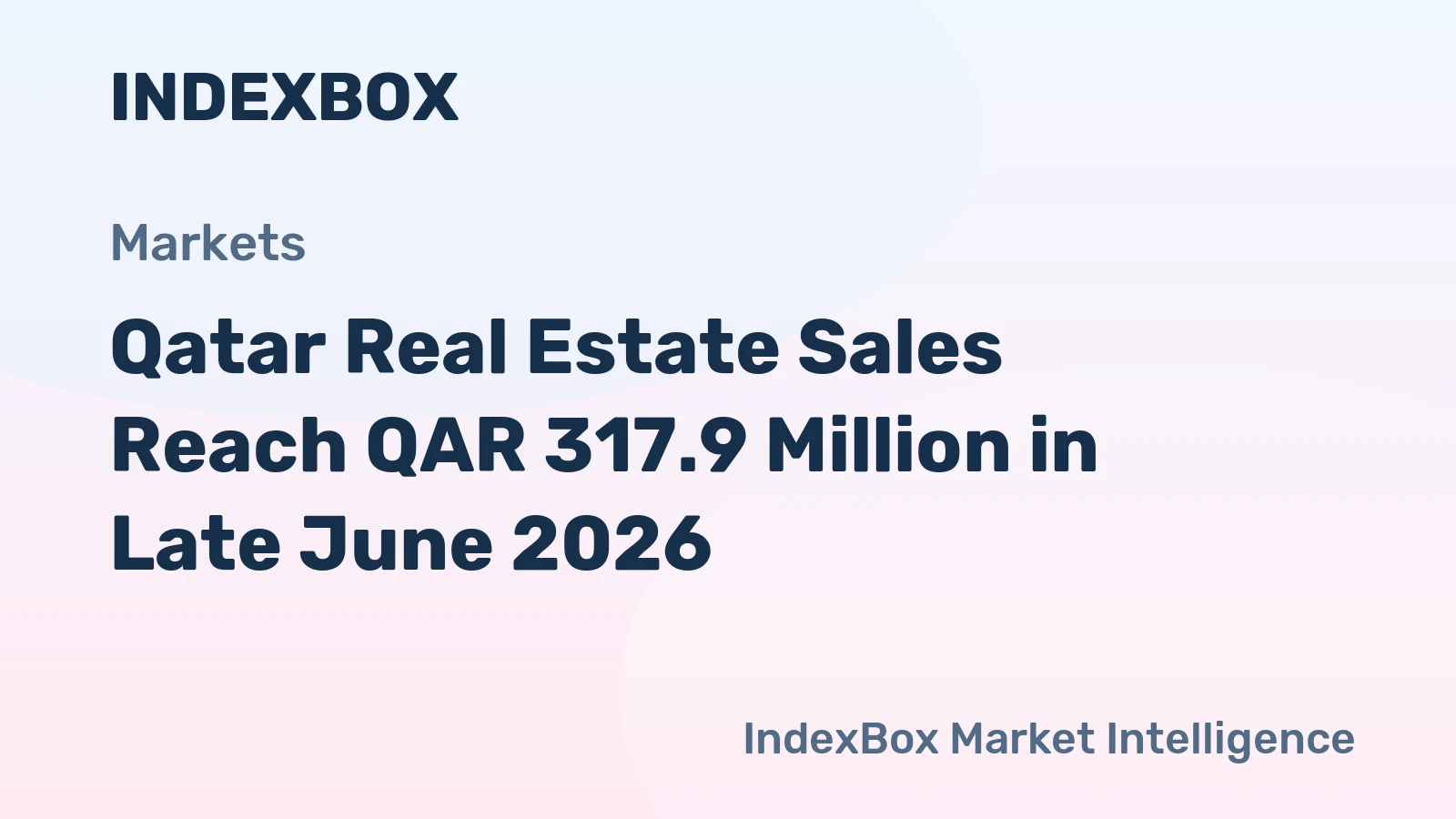 Qatar Real Estate Sales Reach QAR 317.9 Million in Late June 2026