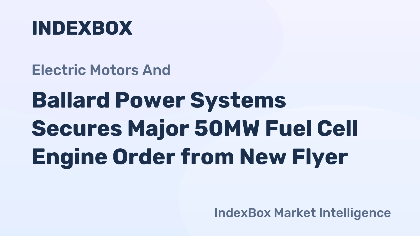 Ballard Power Systems Secures Major 50MW Fuel Cell Engine Order from New Flyer