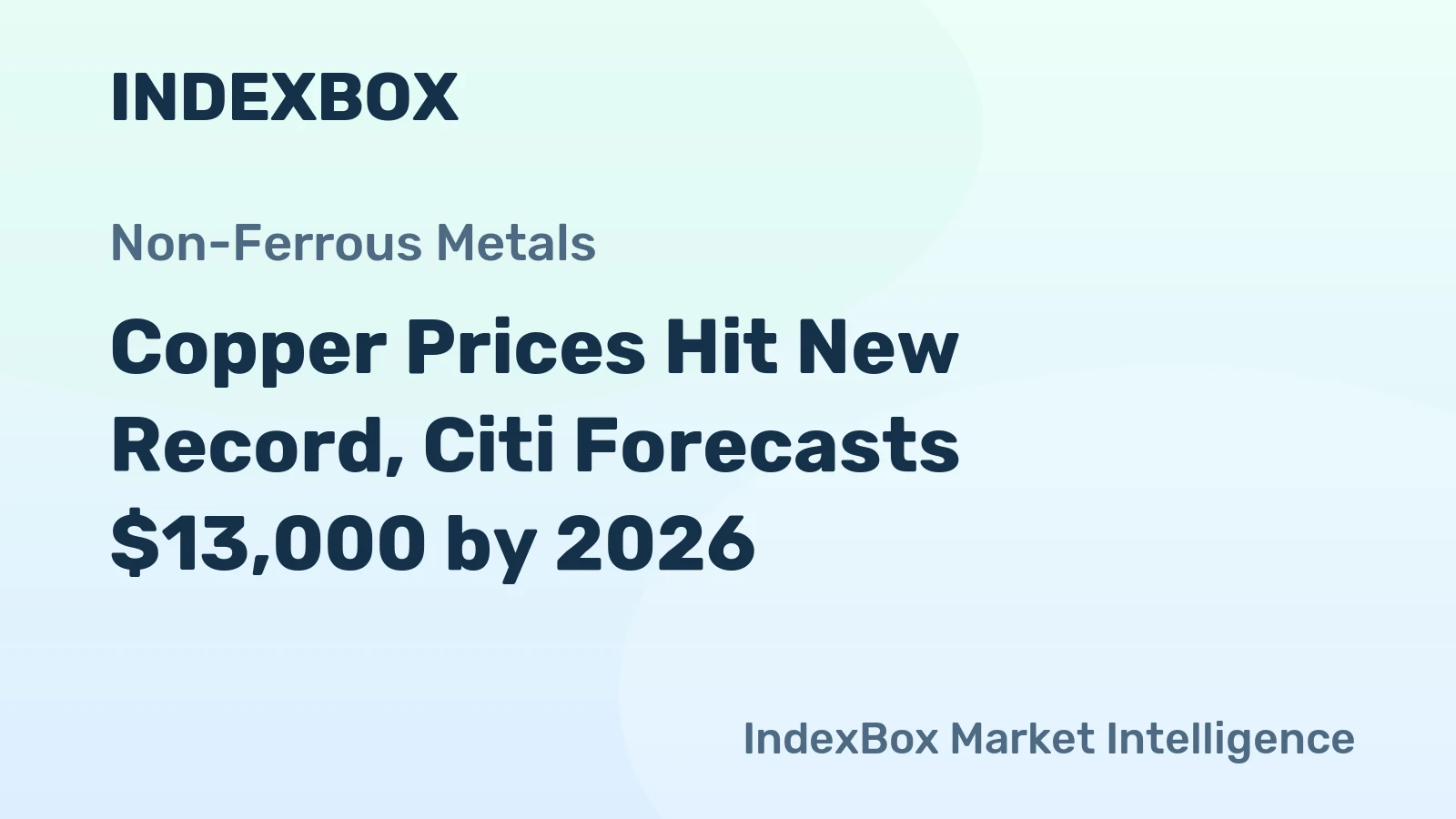 Copper Prices Hit New Record, Citi Forecasts $13,000 by 2026