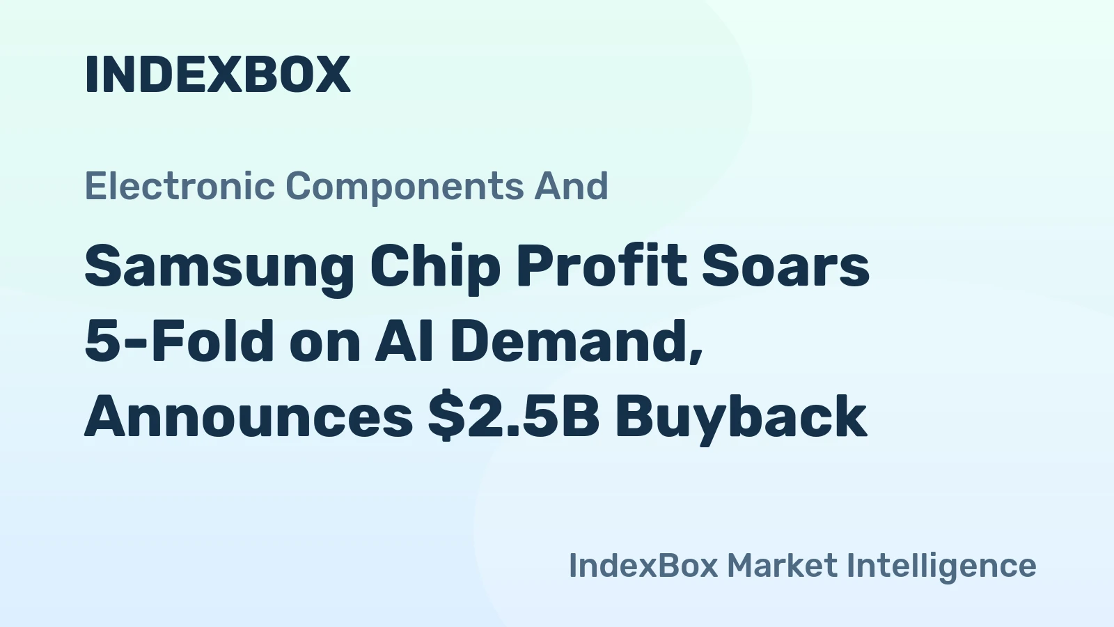 Samsung Chip Profit Soars 5-Fold on AI Demand, Announces $2.5B Buyback