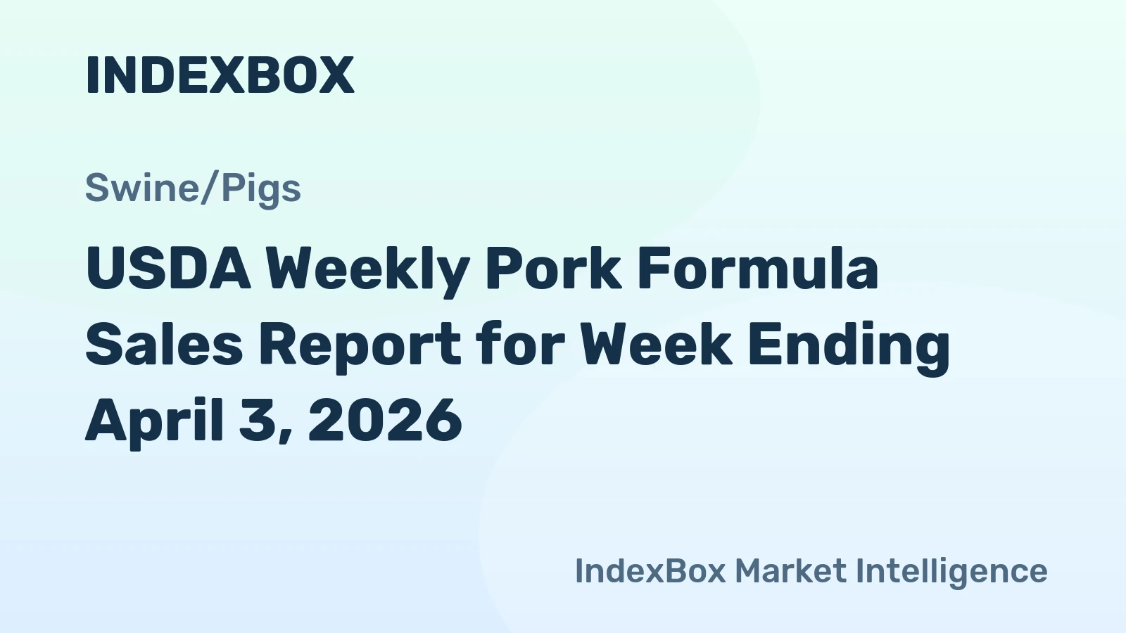 USDA Weekly Pork Formula Sales Report for Week Ending April 3, 2026