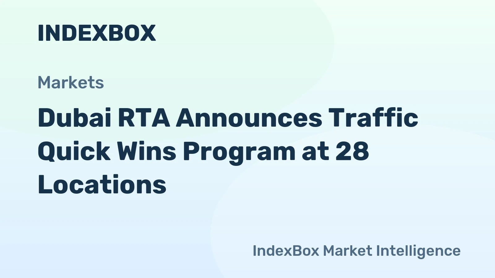 Dubai RTA Announces Traffic Quick Wins Program at 28 Locations