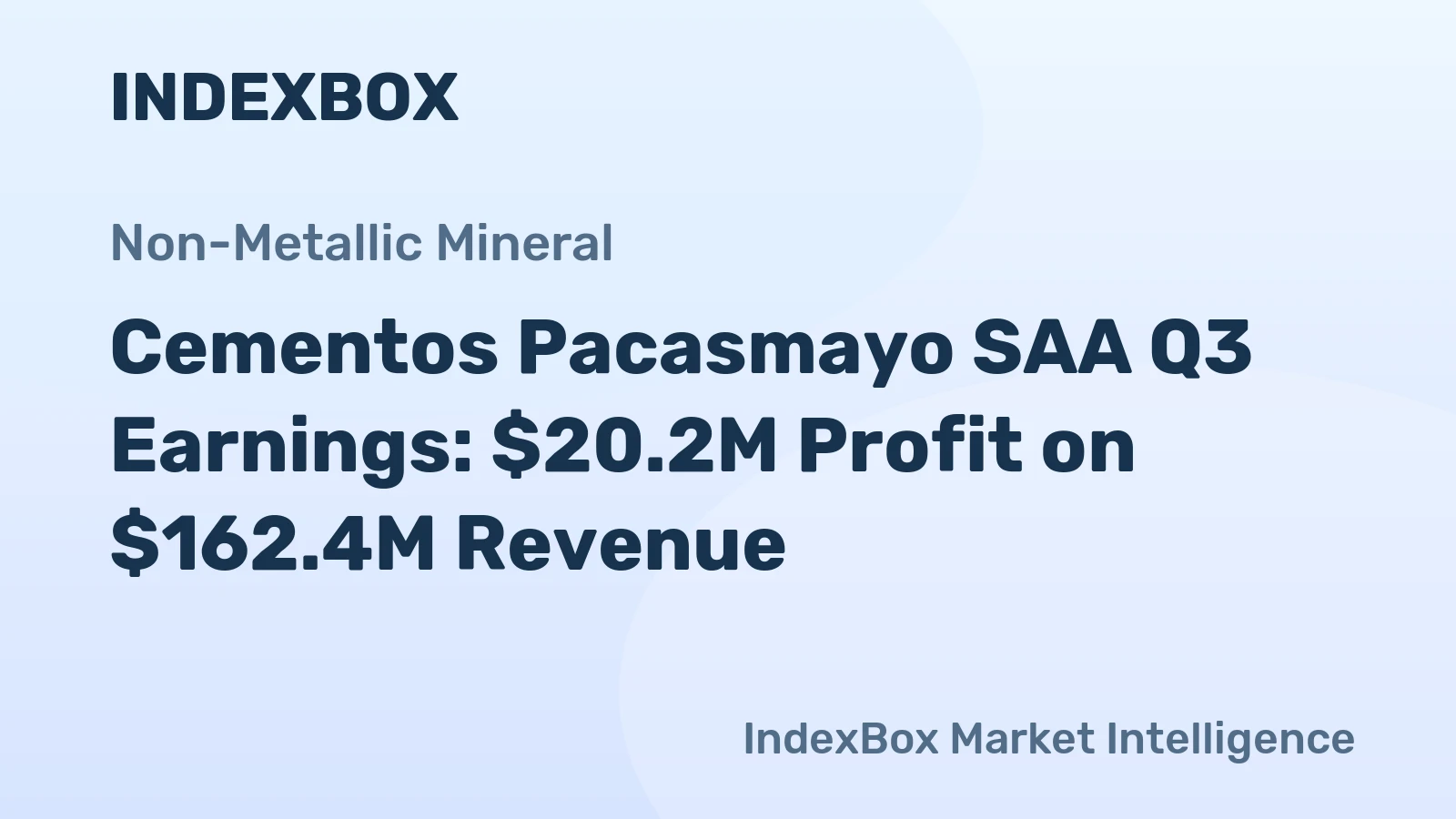 Cementos Pacasmayo SAA Q3 Earnings: $20.2M Profit on $162.4M Revenue