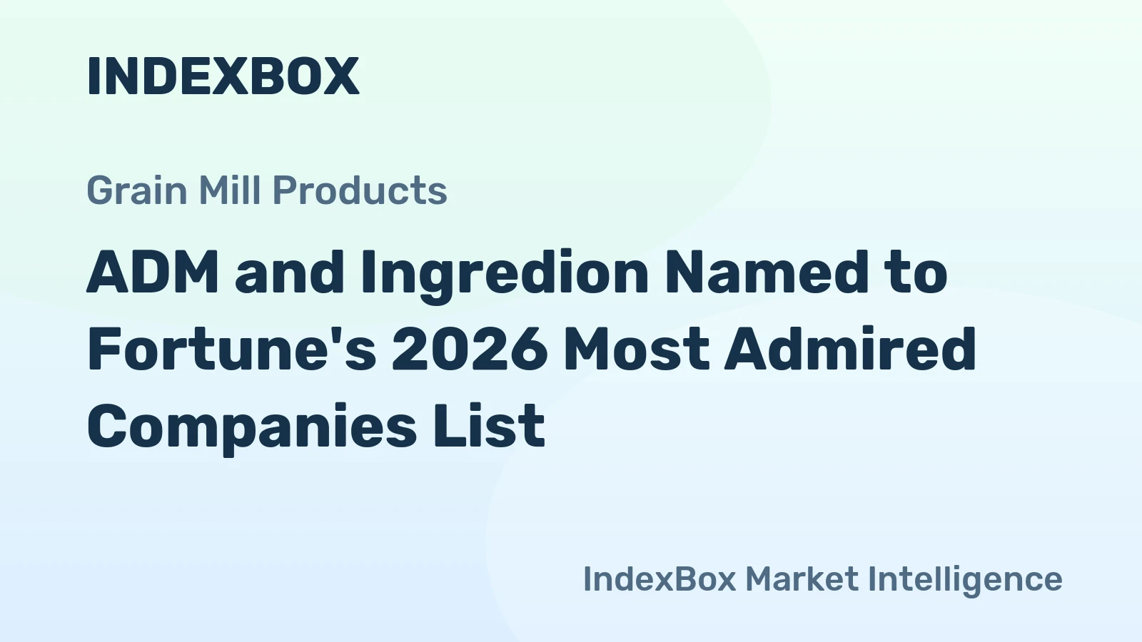 ADM and Ingredion Named to Fortune's 2026 Most Admired Companies List