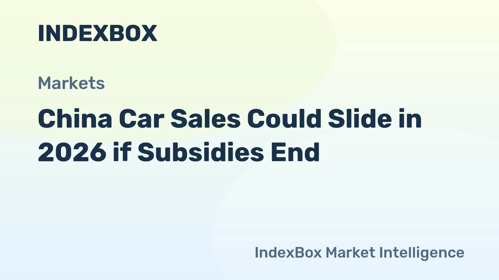China Car Sales Could Slide in 2026 if Subsidies End