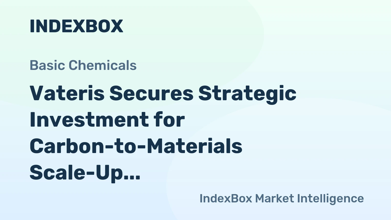 Vateris Secures Strategic Investment for Carbon-to-Materials Scale-Up