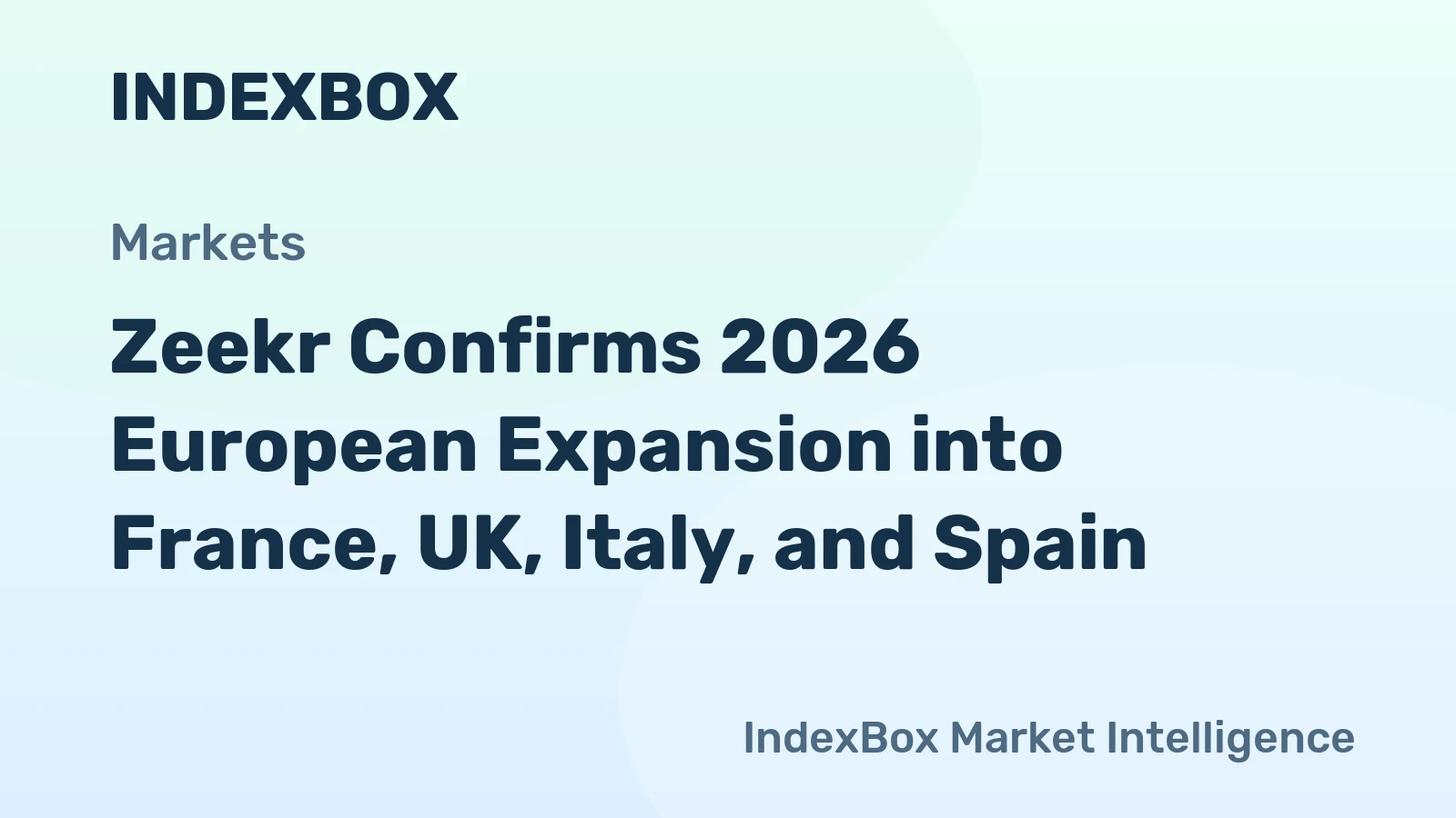Zeekr Confirms 2026 European Expansion into France, UK, Italy, and Spain