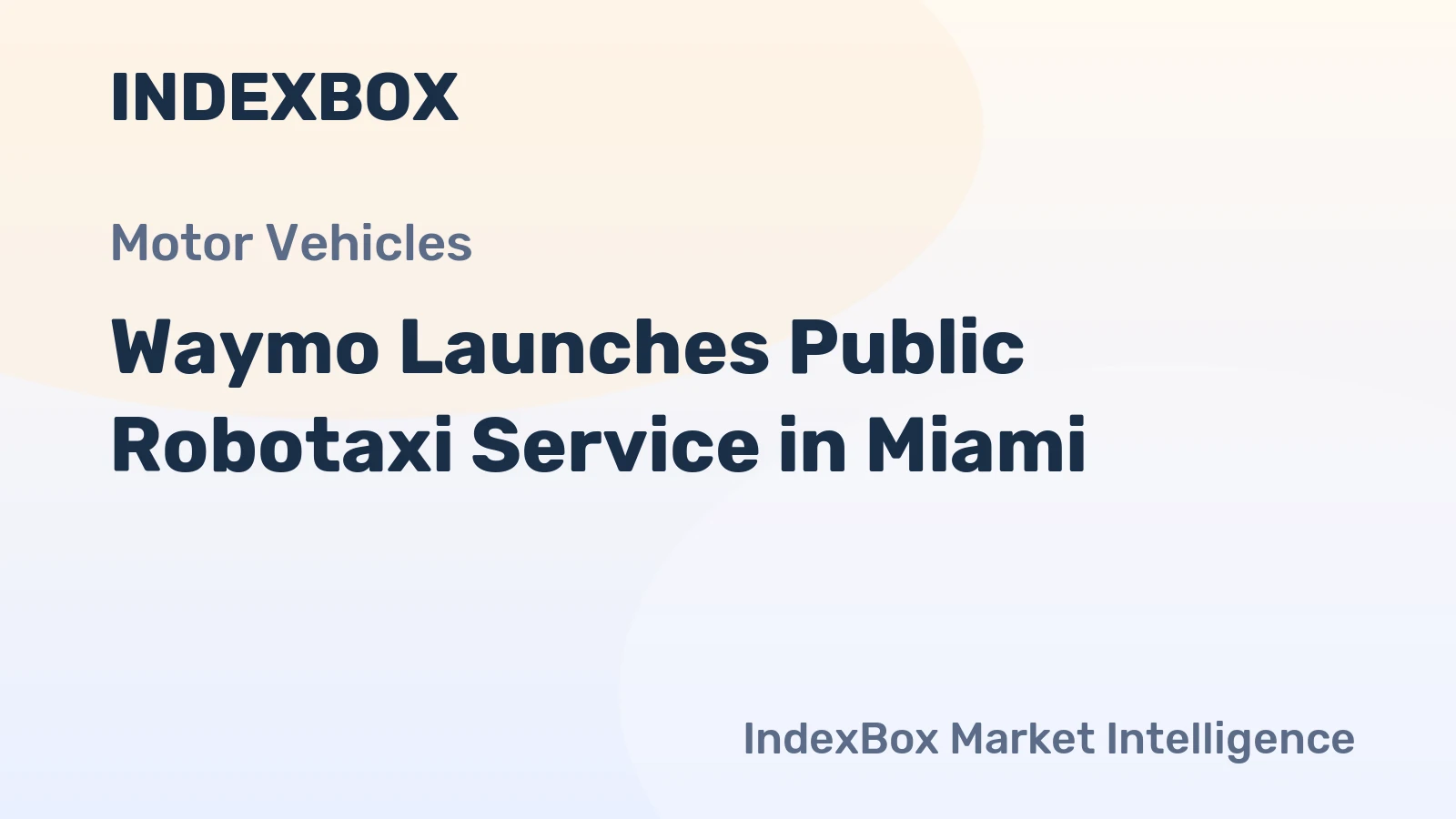 Waymo Launches Public Robotaxi Service in Miami