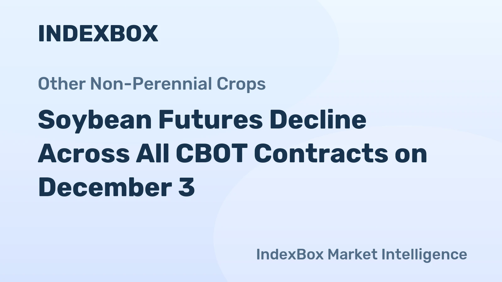Soybean Futures Decline Across All CBOT Contracts on December 3