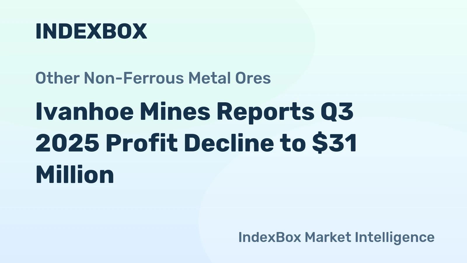 Ivanhoe Mines Reports Q3 2025 Profit Decline to $31 Million