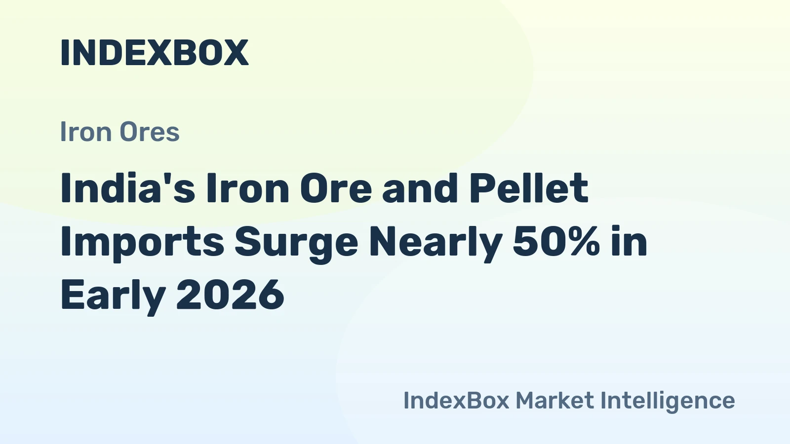India's Iron Ore and Pellet Imports Surge Nearly 50% in Early 2026