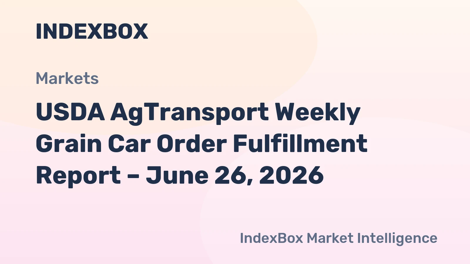 USDA AgTransport Weekly Grain Car Order Fulfillment Report – June 26, 2026