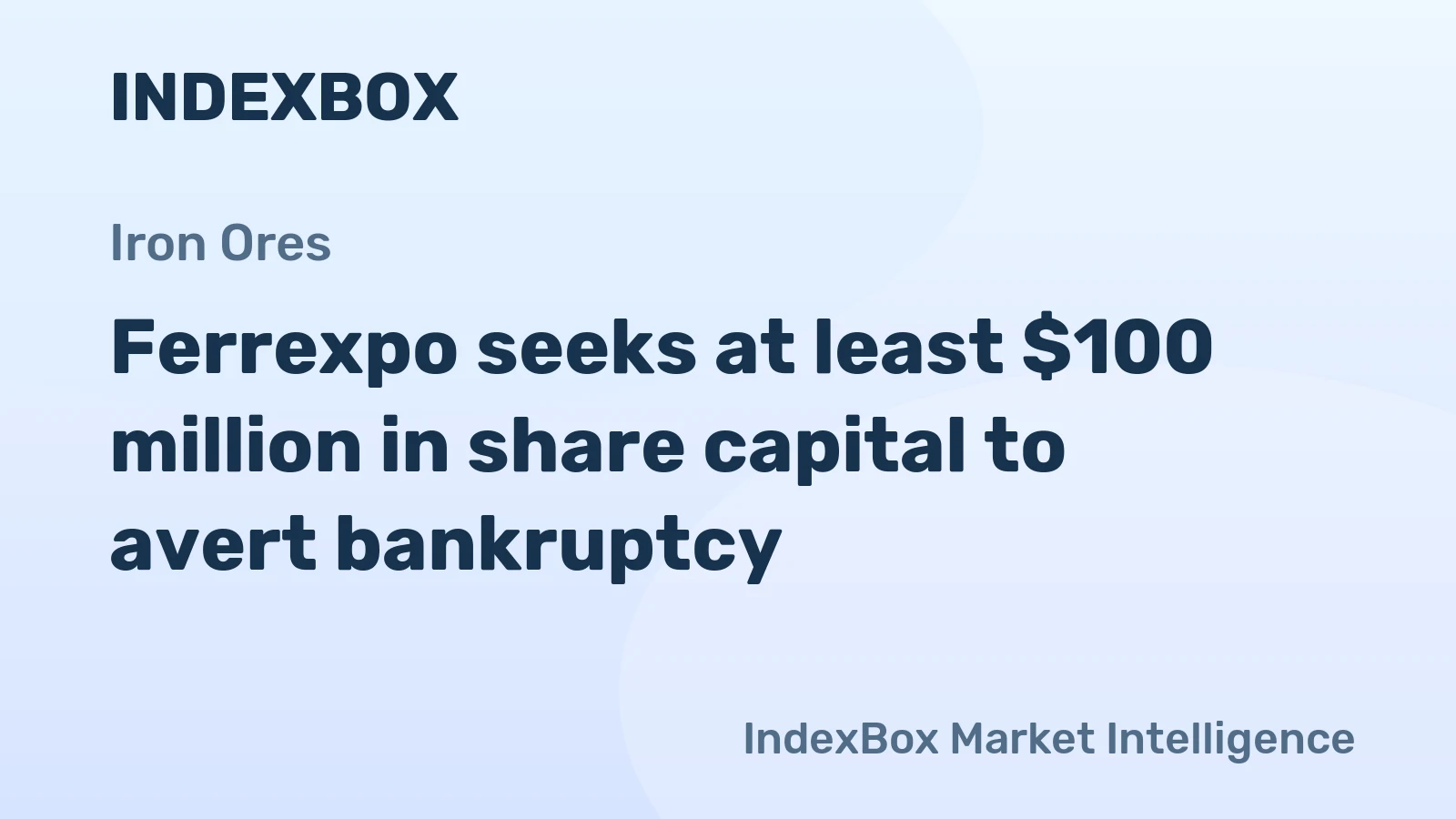 Ferrexpo seeks at least $100 million in share capital to avert bankruptcy