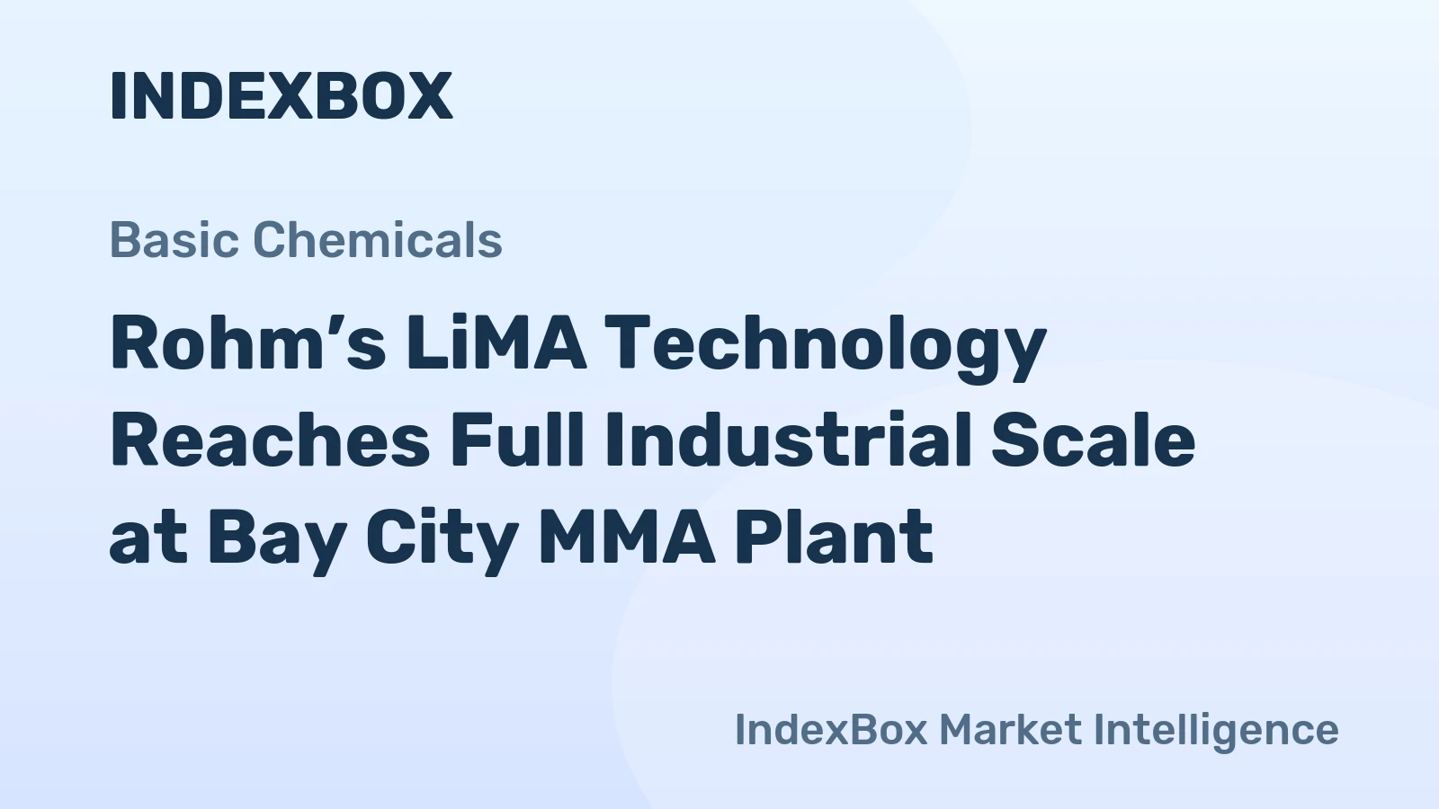 Rohm’s LiMA Technology Reaches Full Industrial Scale at Bay City MMA Plant