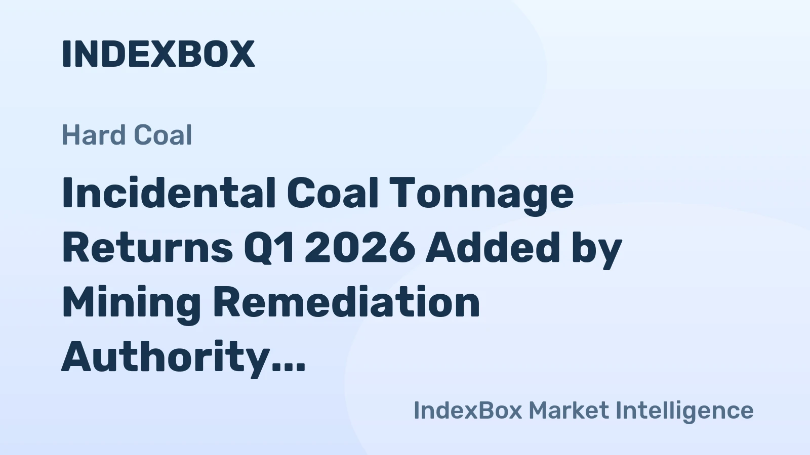 Incidental Coal Tonnage Returns Q1 2026 Added by Mining Remediation Authority