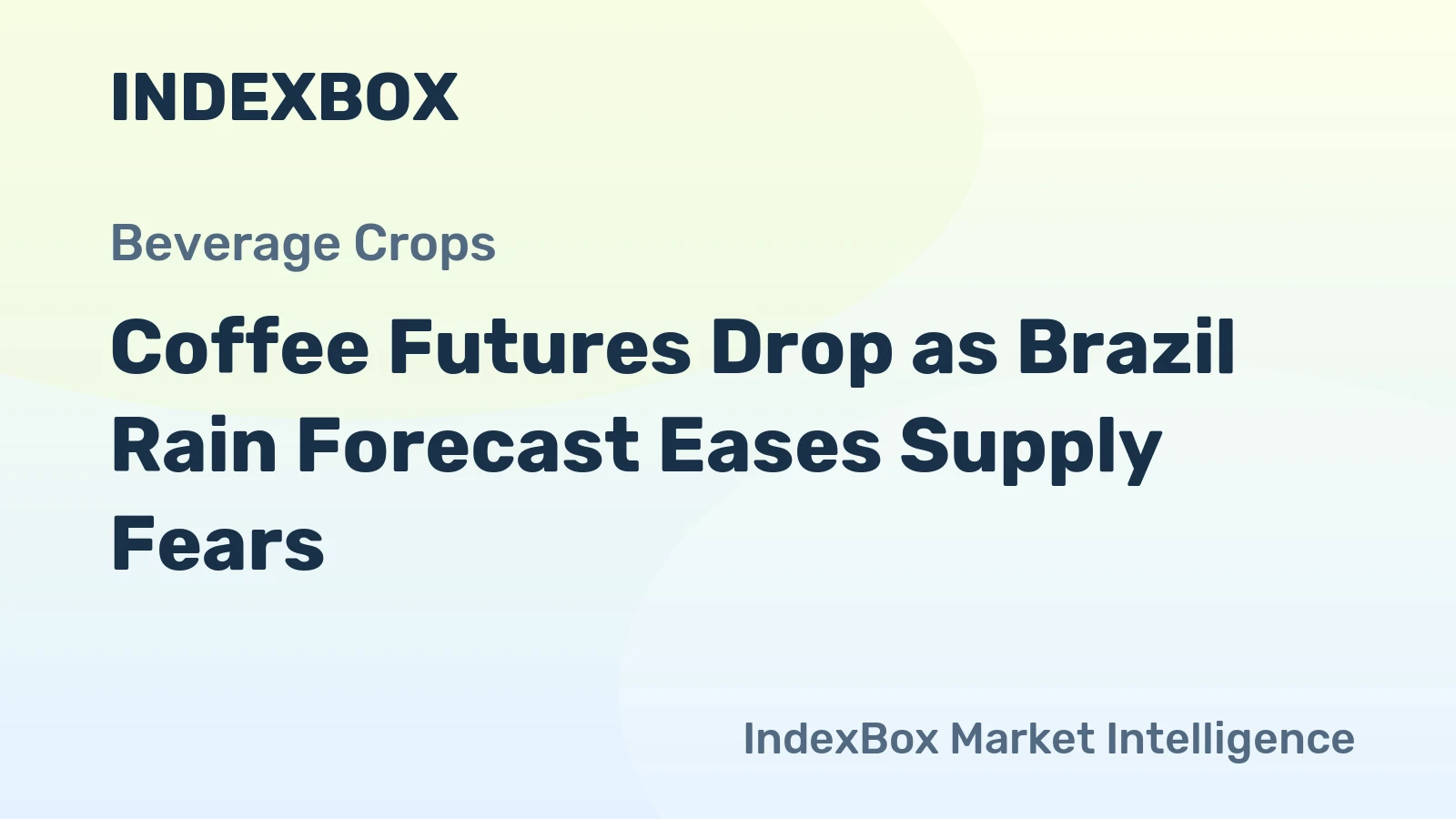 Coffee Futures Drop as Brazil Rain Forecast Eases Supply Fears