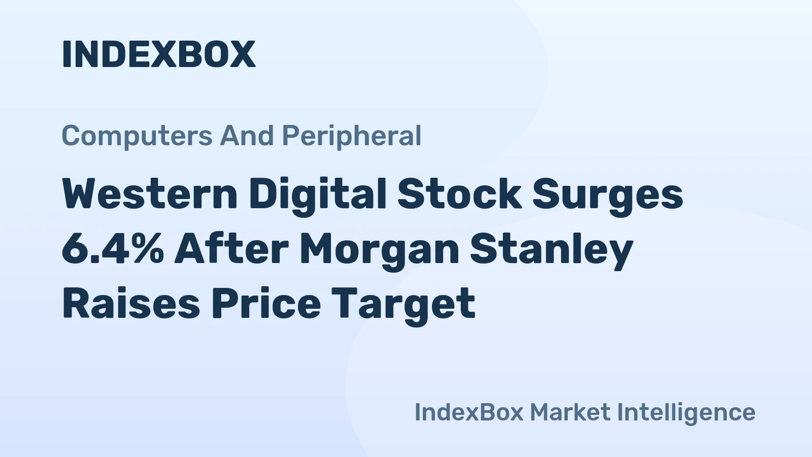Western Digital Stock Surges 6.4% After Morgan Stanley Raises Price Target