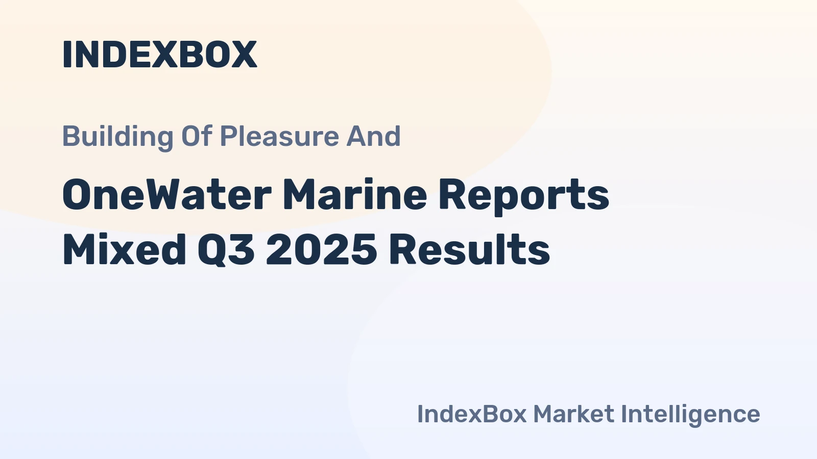 OneWater Marine Reports Mixed Q3 2025 Results