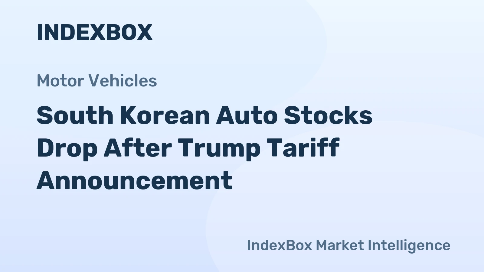 South Korean Auto Stocks Drop After Trump Tariff Announcement