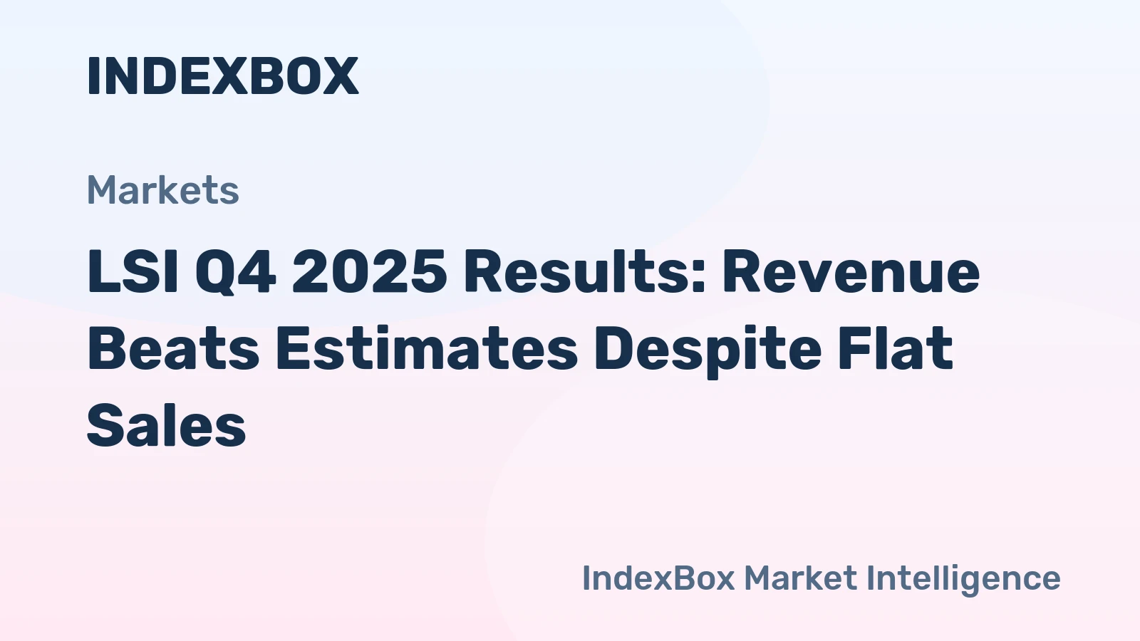 LSI Q4 2025 Results: Revenue Beats Estimates Despite Flat Sales