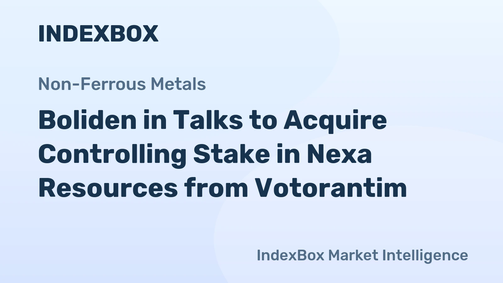 Boliden in Talks to Acquire Controlling Stake in Nexa Resources from Votorantim