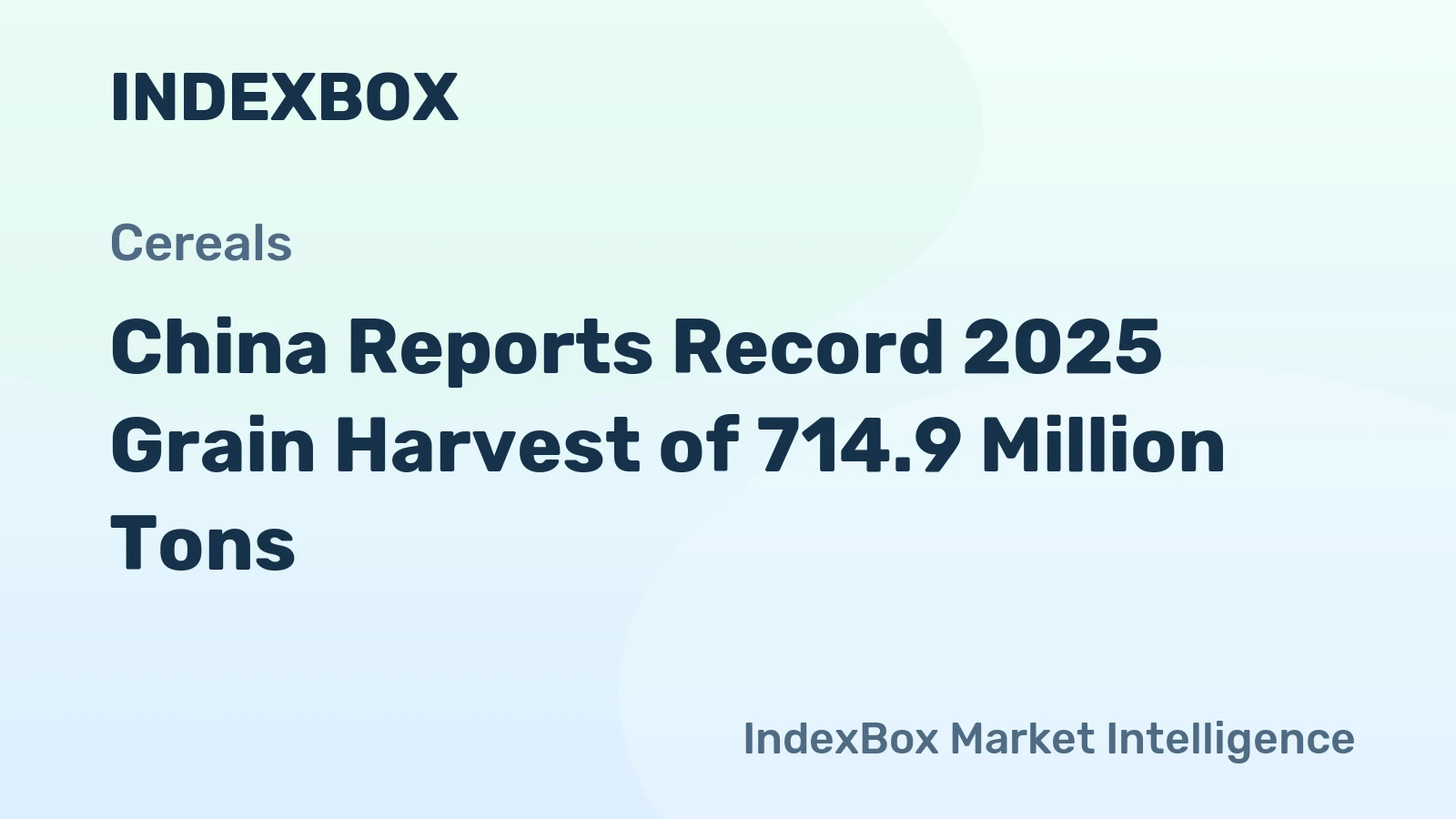 China Reports Record 2025 Grain Harvest of 714.9 Million Tons
