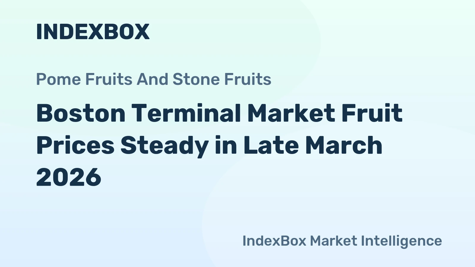 Boston Terminal Market Fruit Prices Steady in Late March 2026