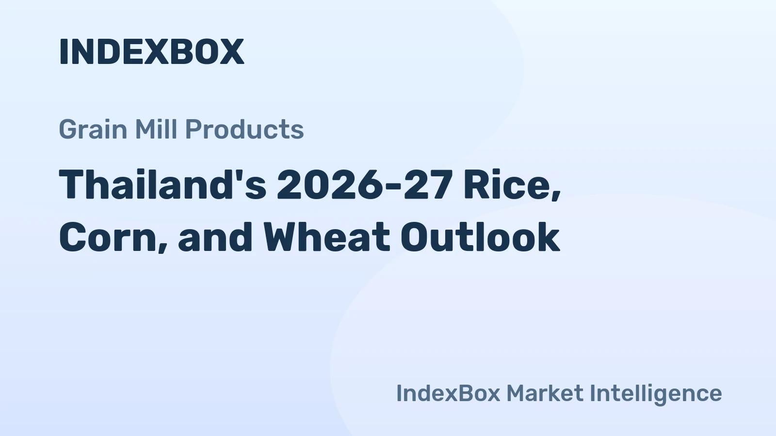 Thailand's 2026-27 Rice, Corn, and Wheat Outlook
