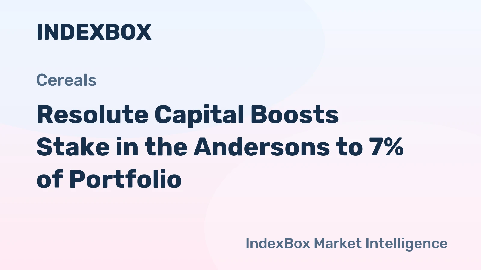Resolute Capital Boosts Stake in the Andersons to 7% of Portfolio