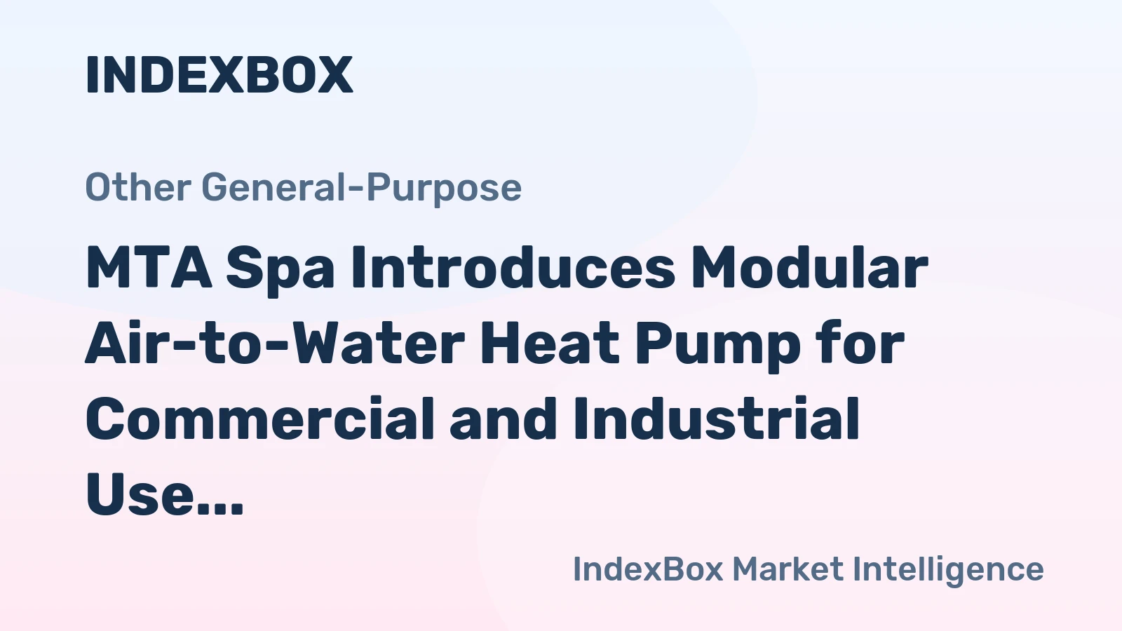 MTA Spa Introduces Modular Air-to-Water Heat Pump for Commercial and Industrial Use