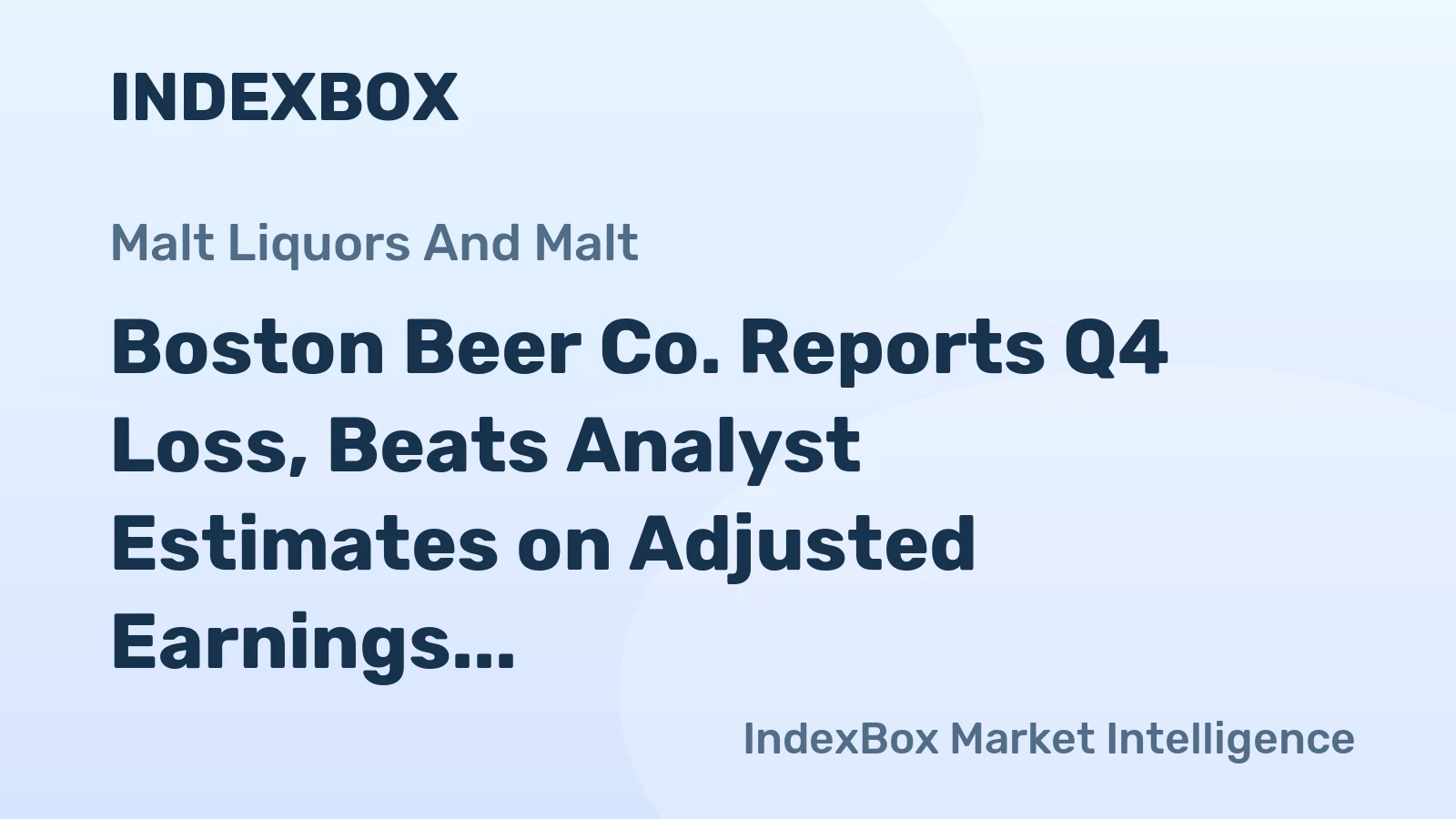 Boston Beer Co. Reports Q4 Loss, Beats Analyst Estimates on Adjusted Earnings