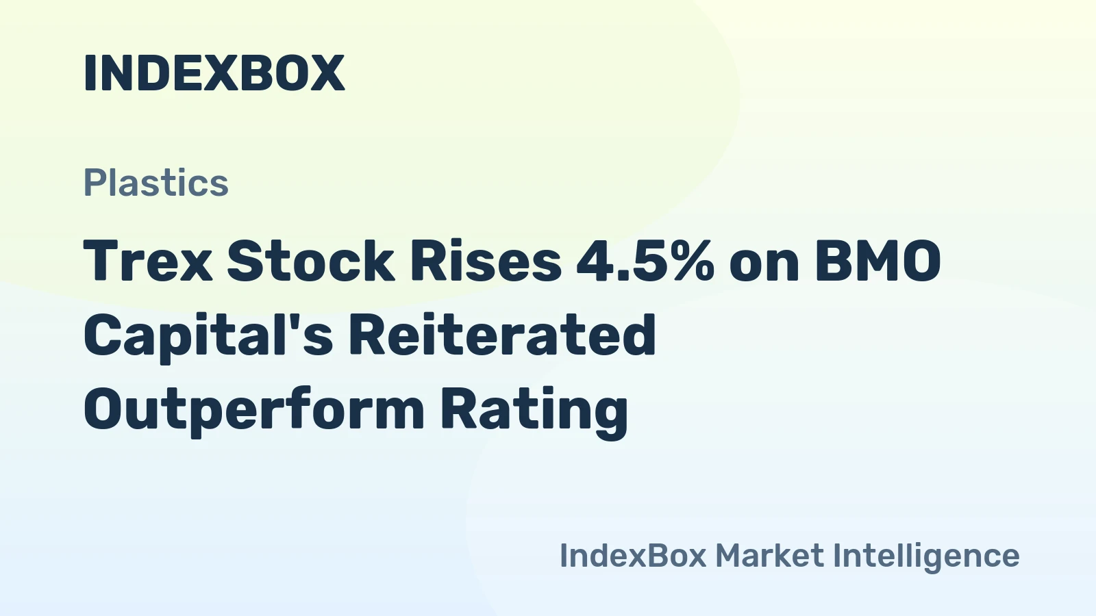 Trex Stock Rises 4.5% on BMO Capital's Reiterated Outperform Rating