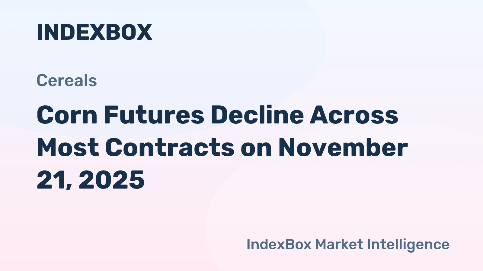 Corn Futures Decline Across Most Contracts on November 21, 2025